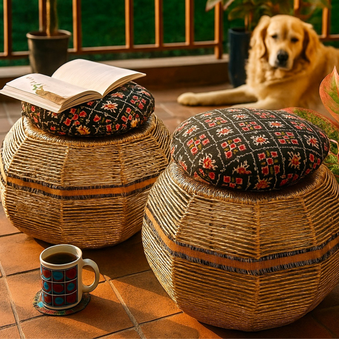 Handmade Bamboo Sitting Mudda Furniture Online For Outdoor & Garden ...